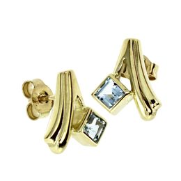 Paar Ohrstecker OSTSEE-SCHMUCK "- Talia - Gold 333/000 - Blautopas" Gr. 14, gold (gold 333, goldfarben, gelb), Ohrringe, Damen, Gelbgold 333, Paar Ohrstecker
