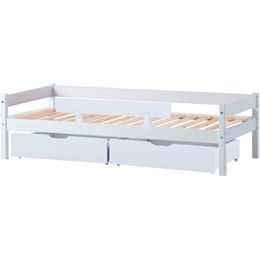 Jugendbett Home Affaire "ECO One", wei&szlig;, B:166cm H:46,5cm L:760cm, Betten, Jugendbett, Kinderbett mit Rausfallschutz, mit 2 Schubk&auml;sten