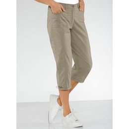 Caprihose Casual Looks, Damen, Gr. 52, Normalgr&ouml;&szlig;en, grau (taupe), 98% Baumwolle, 2% Elasthan, unifarben, 3/4-L&auml;nge, Hosen Caprihose