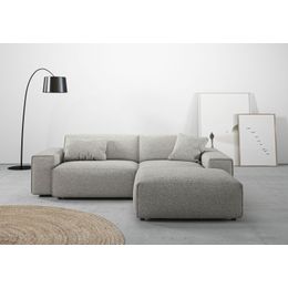Ecksofa Home Affaire "Glimminge L-Form auch in Breitcord, Feincord + Easy care-Bezug", silber, B:234cm H:71cm T:191cm, 96% Polyester, 4% Polyacryl, Sofas, Ecksofa, Breite 234, Zierkissen