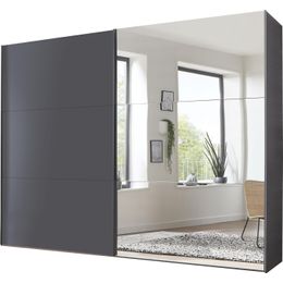Schwebet&uuml;renschrank Wiemann "Korfu", grau (graphit, dekor), B:296,3cm H:217cm T:67cm, Glas, Holzwerkstoff, Schr&auml;nke, Schwebet&uuml;renschrank, hochwertige Beschl&auml;ge