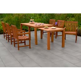 Garten-Essgruppe Merxx "Santos", beige (natur), Massivholz, Sitzm&ouml;bel-Sets, Garten-Essgruppe
