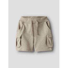 Sweatshorts name it "NMMOLI SWEAT SHORTS UNB NOOS", Jungen, Gr. 80, N-Gr, pure cashmere, Sweatware, Obermaterial: 60% Baumwolle, 40% Polyester, unifarben, normal kurz, Hosen Sweatshorts, Baumwollmischung, verstellbarer und elastischer Bund, Cargotaschen
