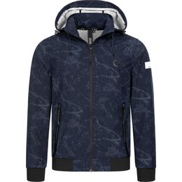Softshelljacke DEPROC Active "ROSS PEAK MEN", Herren, Gr. XXXL (58), blau (indigo), 94% Polyester; 6% Elasthan, mit Gummizug, Jacken Softshelljacke, auch in Gro&szlig;en Gr&ouml;&szlig;en erh&auml;ltlich