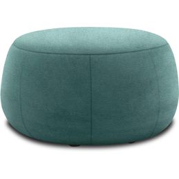 Hocker DOMO collection "800012", blau (petrol), B:75cm H:42cm T:75cm, 95% Polyester, 5% Nylon, Hocker, Hocker, Hocker rund gepolstert
