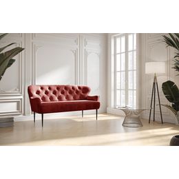 2,5-Sitzer Home Affaire "Amber", rot (bordeaux), B:173cm H:97cm T:87cm, 100% Polyester, Sofas, 2 5-Sitzer, mit Knopfheftung,in verschieden Stoffarten