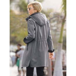 Softshelljacke Casual Looks, Damen, Gr. 42, grau, 94% Polyester, 6% Elasthan, unifarben, figurumspielend, Jacken Softshelljacke