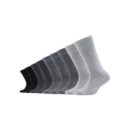 Socken s.Oliver "essentials", M&auml;dchen, Gr. 31-34, grau (graut&ouml;ne), Baumwollmischung, bedruckt, unifarben, normal, Socken Socken, mit weichem Bund, Topseller
