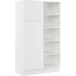 Mehrzweckschrank-Set IMPULS K&Uuml;CHEN "Warschau", wei&szlig; (wei&szlig; mit beton, optik natur), B:120cm H:206,2cm T:60cm, Holzwerkstoff, Pulverlack, Kastenm&ouml;bel-Sets, Mehrzweckschrank-Set, Vielf&auml;ltige Varianten verf&uuml;gbar; kombinierbar mit anderen Artikeln