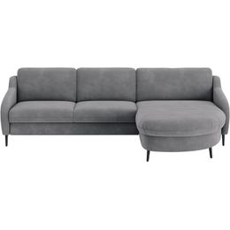 Sit & More Ecksofa SIT & MORE "Soul L-Form", grau (stone), B:296cm H:90cm T:189cm, 100% Polyester, Sofas, Ecksofa, wahlweise mit Bettfunktion