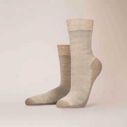 Socken Kunert "Socke Warm Up", Damen, Gr. 39-42, grau (beige, meliert 8320), Obermaterial: 40% Wolle WO. 40% Polyacryl PAN. 18% Polyamid PA. 2% Elasthan EL., Socken Socken