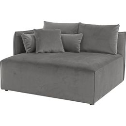 Ottomane OTTO HOME "N&ouml;re", grau (hellgrau), B:138cm H:86cm T:128cm, 100% Polyester, Sofas, Ottomane, kurzes Lounge-Modul - zum Zusammenstellen, Breite 138 cm, Tiefe 128 cm