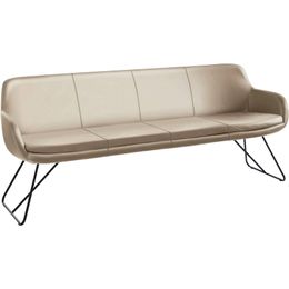 Essbank Musterring "Tavia", beige (sand, schwarz), B:220cm H:87cm T:66cm, Sitzb&auml;nke, Essbank, Schlittengestell in drei Ausf&uuml;hrungen, Breite 180, 200 oder 220 cm