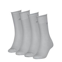 Socken Calvin Klein "CK WOMEN SOCK 4P HOLIDAY PACK LUREX", Damen, Gr. - (37/41), grau (light grau), Baumwollmischung, normal, Socken Socken, Glitzerf&auml;den, Logostickerei, kleiner Rollrand