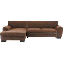 Ecksofa Home Affaire "Nika zeitlos und elegant, L-Form", braun (mokka), B:277cm H:84cm T:84cm, Primabelle-Microfaser (100% Polyester);Struktur (70% Polyacryl, 30% Polyester), Sofas, Ecksofa, wahlweise mit Bettfunktion, auch in Cord