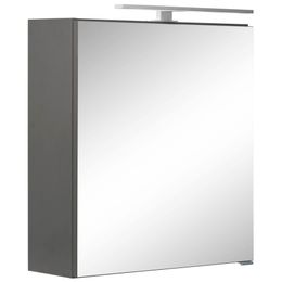 Spiegelschrank Welltime "Davos", grau (graphit), B:60cm H:64cm T:20cm, Schr&auml;nke, Spiegelschrank, mit LED Beleuchtung