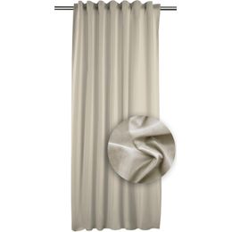 Vorhang Apelt "Castello" Gr. 1, grau (taupe), B:134cm H:245cm, Polyester, Gardinen, Vorhang, Thermo Vorhang, Uni Samt