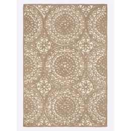 Teppich HEINE HOME Gr. 1, beige, B:60cm H:6mm L:90cm, Schurwolle, Wolle, Teppiche, Teppich
