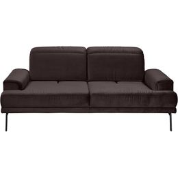2-Sitzer Musterring "MR 4580", lila, B:198cm H:79cm T:130cm, 100% Polyester, Sofas, 2-Sitzer, inkl. Kopf- und Sitztiefenverstellung, Fu&szlig; schwarz, B198 x T103 cm