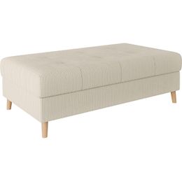 Polsterhocker Home Affaire "CHARRE XXL, Steppung im Sitzbereich, Ma&szlig;e: B/T/H: 118/73/40 cm", beige, B:118cm H:40cm T:73cm, 100% Polyester, Hocker, Polsterhocker, passend zur Serie CHARRE, auch in Cord und Boucl&eacute;