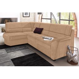 Sit & More Ecksofa SIT & MORE "Pandora L-Form", braun (macchiato), B:251cm H:91cm T:176cm, Luxus-Microfaser ALTARA NUBUCK (100% Polyester);Luxus-Microfaser ALTARA NUBUCK (100% Polyester);Luxus-Microfaser (100% Polyester), Sofas, Ecksofa, wahlweise mit Bettfunktion und Bettkasten