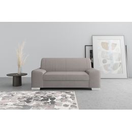 2-Sitzer DOMO collection "Anzio in kubischer Formensprache, flache Armlehnen, Breite 184cm", braun (schlamm), B:184cm H:85cm T:93cm, Sofas, 2-Sitzer, wahlweise mit Federkern