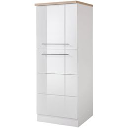 Seitenschrank KOCHSTATION "KS-Wien", wei&szlig; (wei&szlig; hochglanz), B:60cm H:165cm T:60cm, Holzwerkstoff, MDF, Schr&auml;nke, Seitenschrank, Breite 60 cm, H&ouml;he 165 cm, T&uuml;ranschlag wechselbar