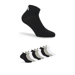 Kurzsocken Fila "UNISEX QUARTER PLAIN SOCKS", Damen, Gr. 43-46, schwarz-wei&szlig; (classic), Baumwolle, Elasthan, Polyester, unifarben, normal, Socken Kurzsocken, mit klassischem Logo