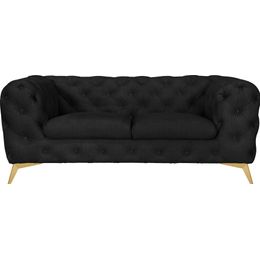 Chesterfield-Sofa Home Affaire "Glynis", grau (charcoal), B:185cm H:75cm T:99cm, Struktur (100% Polyester);Samtoptik (100% Polyester), Sofas, Chesterfield-Sofa, aufw&auml;ndige Knopfheftung, moderne Chesterfield Optik, Fu&szlig;farbe w&auml;hlbar