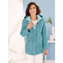 Funktionsjacke Classic Basics, Damen, Gr. 44, blau (ozean, mint), 100% Polyester, gemustert, mehrfarbig, figurumspielend, Jacken Funktionsjacke