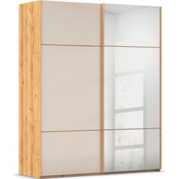 Schwebet&uuml;renschrank Rauch "Kleiderschrank Schrank Garderobe Schlafzimmerschrank SCALE-TRIO", braun (asteiche, glas champagner, griffleisten asteiche), B:181cm H:223cm T:67cm, Holzwerkstoff, Schr&auml;nke, Schwebet&uuml;renschrank, edle dreigeteilte Front mit 2 Zierleisten Spiegel/Glas MADE IN GERMANY