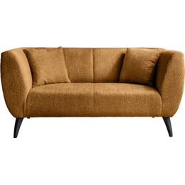 2-Sitzer Home Affaire, gold (goldfarben), B:172cm H:83cm T:88cm, 100% Polyester, Sofas, 2-Sitzer, zwei verschiedene Fu&szlig;farben w&auml;hlbar