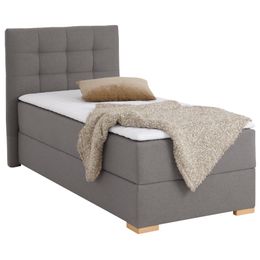 Boxbett Home Affaire "Olivet mit Bettkasten", grau, B:104cm L:210cm, Komplettbetten, Boxbett, in 4 Farben, 4 Breiten, 2 Matratzenarten, auch in &Uuml;berl&auml;nge 220 cm