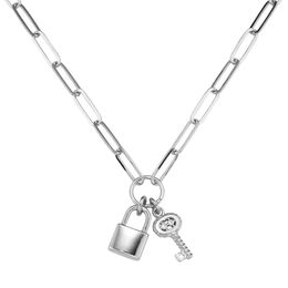 Collier Smart Jewel "Collier mit Anh&auml;nger Schloss und Schl&uuml;ssel, Silber 925", silber, Halsketten, Damen, Silber 925 (Sterlingsilber), Collier
