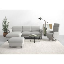 Sit & More Ecksofa SIT & MORE "Grenoble L-Form mit Federkern", silber, B:251cm H:85cm T:161cm, Sofas, Ecksofa, wahlweise mit Bettfunktion, Bettkasten, Arm- und Kopfteilverstellung