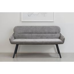 Sitzbank ByLiving "Rico", dunkelgrau, schwarz, B:140cm H:90cm T:62cm, Stoff, Sitzb&auml;nke, Sitzbank, gem&uuml;tliche Esszimmerbank in 140 oder 160cm, hochwertiger Stoffbezug