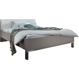 Futonbett Wiemann "Monaco, Bettgestell, Bettrahmen, komfortables Polsterkopfteil", grau (kieselgrau, wei&szlig;), B:209cm L:218cm, Betten, Futonbett, Polsterkopfteil aus Kunstleder, verschiedene Gr&ouml;&szlig;en, in Komforth&ouml;he