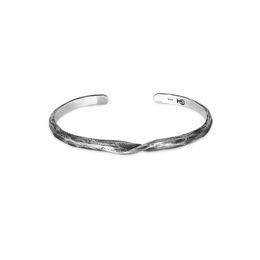Armreif HAZE & GLORY "Armband Armreif - Twist 925 Silber" Gr. 200, silber, Armb&auml;nder, Herren, Silber 925 (Sterlingsilber), Armreif