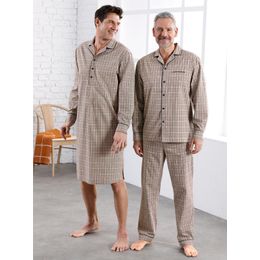 King&acute;S Club Schlafanzug KINGS CLUB, Herren, Gr. 44/46, bunt (beige, marine, kariert), 100% Baumwolle, Homewear-Sets Schlafanzug