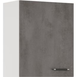 H&auml;ngeschrank IMPULS K&Uuml;CHEN "Prag und Valencia", Breite/H&ouml;he: 60/72,3 cm", grau (beton, optik schiefer dunkelgrau), B:60cm H:72,3cm T:34,2cm, Dekorfolie, Holzwerkstoff, Schr&auml;nke, H&auml;ngeschrank, vormontiert, mit Soft-Close, mit Dreht&uuml;r