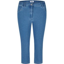 7/8-Hose KjBRAND "Betty", Damen, Gr. 44K (22), K-Gr, blau (denim bleached), Denim/Jeans, Obermaterial: 71% Baumwolle, 25% Polyester, 4% Elasthan, regular fit 7/8-L&auml;nge, Hosen 7/8-Hose, in gro&szlig;en Gr&ouml;&szlig;en