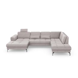 Sit & More Wohnlandschaft SIT & MORE "Bendigo U-Form", beige (sand), B:332cm H:87cm T:226cm, Sofas, Wohnlandschaft, inklusive Sitztiefenverstellung, Bodenfreiheit 15 cm, in 2 Fu&szlig;farben