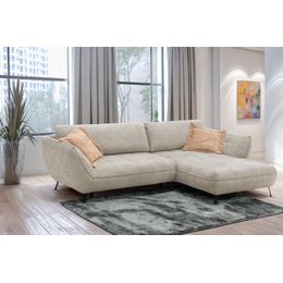 Ecksofa exxpo - SOFA FASHION "Samoa, bequem&modern, mit Easy-Lift-Bettfunktion, Breite 282cm, L-Form", grau (beige), B:282cm H:88cm T:187cm, Sofas, Ecksofa, Polsterecke inkl. Bettfunktion & Bettkasten. Komfortsitzh&ouml;he 47cm