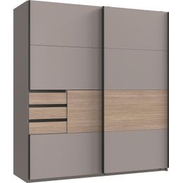 Schwebet&uuml;renschrank wimex "Bremen in der Breite 180cm, wahlweise mit Spiegel", bunt (saharagrau, absetzung multiplex), B:180cm H:198cm T:65cm, Holzwerkstoff, Schr&auml;nke, Schwebet&uuml;renschrank, mit moderner Multiplex Optik, inkl. Schubladen