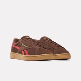 Sneaker Reebok CLASSIC "CLUB C GROUNDS UK", Damen, Gr. 37,5, campusbraun, vectorrot, gum, Leder, Synthetik, Schuhe Sneaker