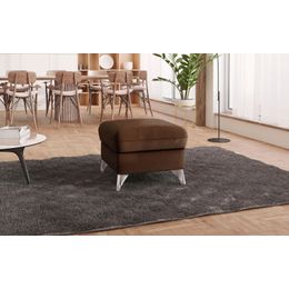 Sit & More Polsterhocker SIT & MORE "Astoria", braun (dunkelbraun), B:63cm H:48cm T:74cm, 100% Polyester, Hocker, Polsterhocker, Passend zur "Astoria"-Serie