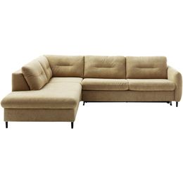 Ecksofa Home Affaire "Clevina, L-Form mit Kaltschaummatratze", pistachio, B:266cm H:84cm T:218cm, 100% Polyester, Sofas, Ecksofa, L&auml;ngsschl&auml;fer mit echter Dauerschl&auml;ferfunktion & flexibel stellbar