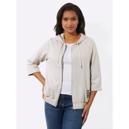 Shirtjacke Inspirationen "Shirtjacke", Damen, Gr. 38, grau (hellgrau), 50% Modal, 44% Polyester, 6% Elasthan, unifarben, Shirts Shirtjacke