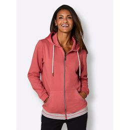 Langjacke feel good, Damen, Gr. 52/54, grapefruit, 50% Baumwolle, 50% Polyester, unifarben, Jacken Langjacke