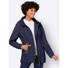 Langjacke Casual Looks, Damen, Gr. 48, blau (marine), 100% Polyester, unifarben, Jacken Langjacke